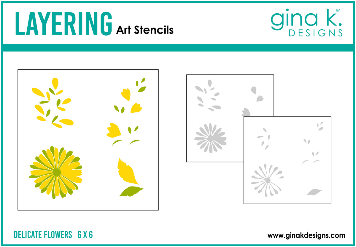 STENCIL- Delicate Flowers – Gina K Designs, LLC