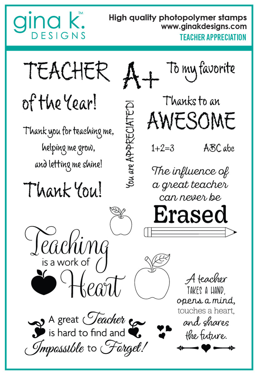 STAMPS- Teacher Appreciation – Gina K Designs, LLC