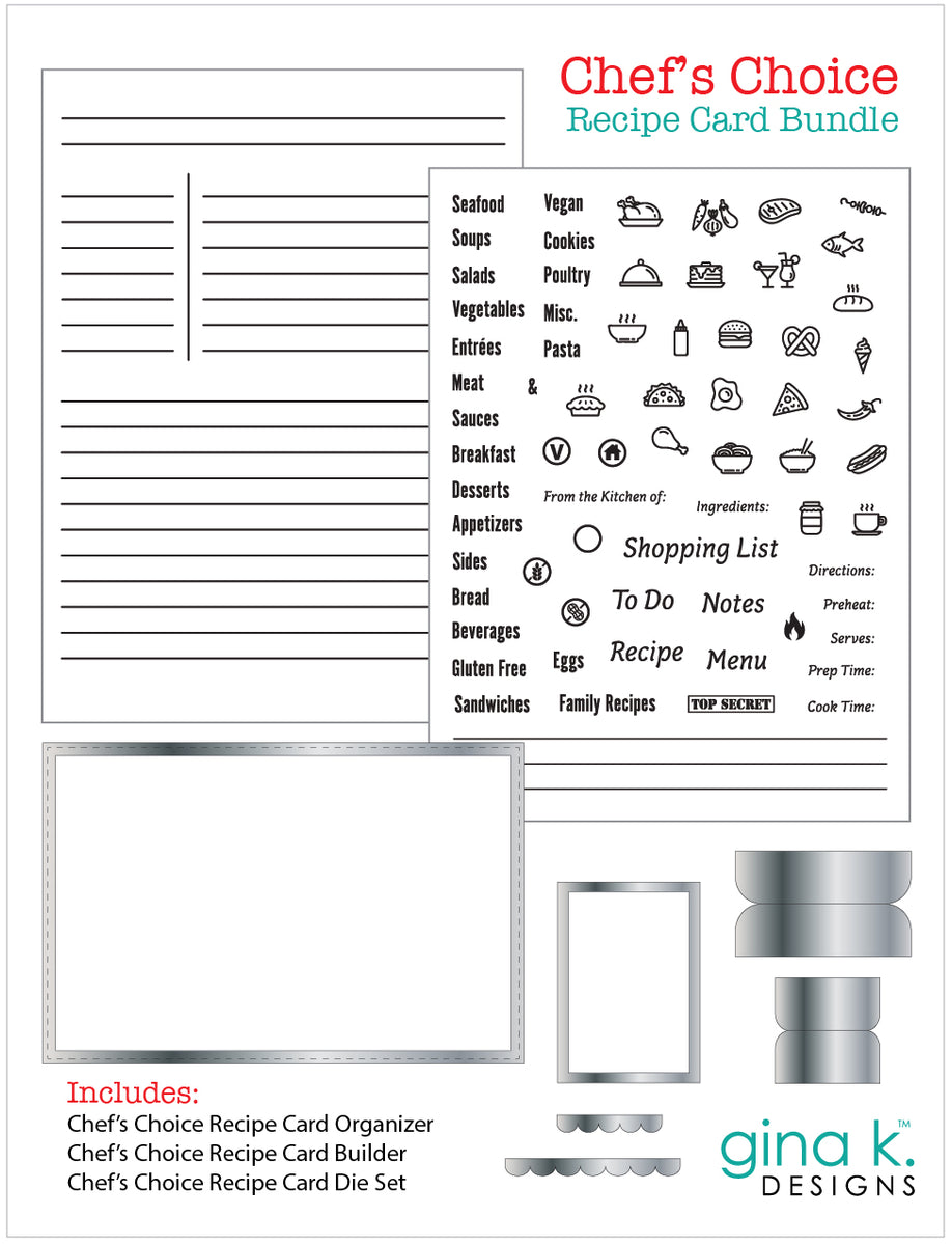 BUNDLE- Chef's Choice Recipe Card – Gina K Designs, LLC