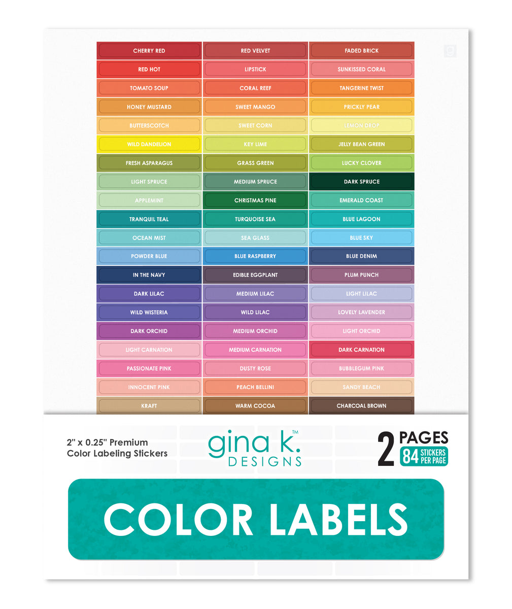 STORAGE- Color Labels for Ink Pads, Ink Cubes and Card Stock – Gina K ...