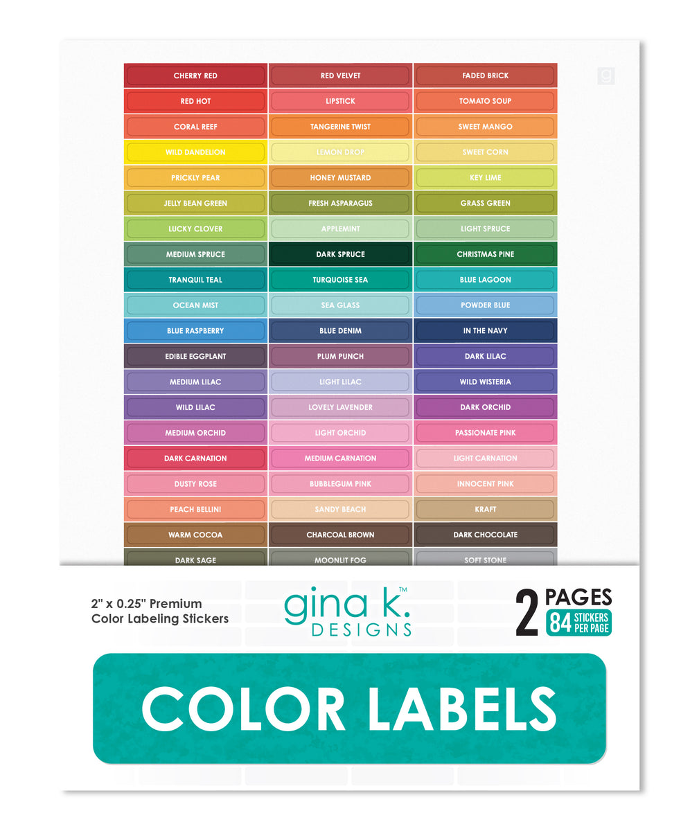 STORAGE- Color Labels for Ink Pads, Ink Cubes and Card Stock – Gina K ...