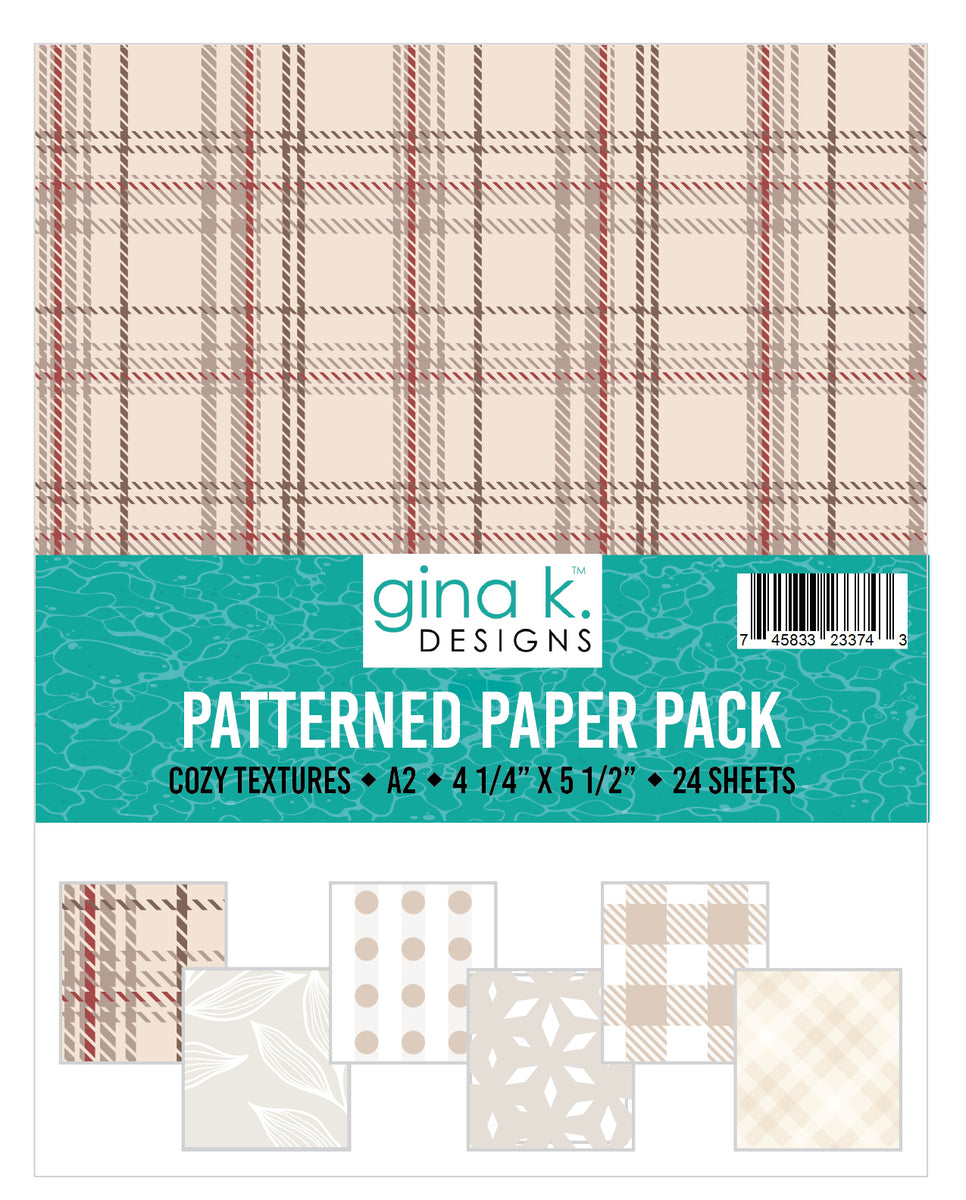 PATTERNED PAPER- Cozy Textures A2 Size Patterned Paper Pack – Gina K ...