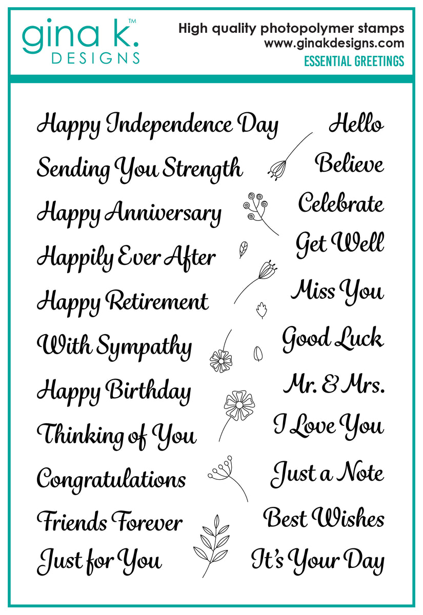 STAMPS- Essential Greetings – Gina K Designs, LLC