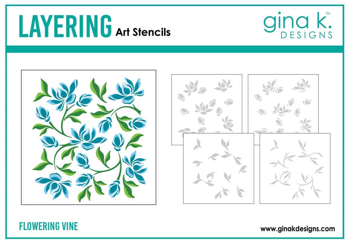 STENCIL- Flowering Vine – Gina K Designs, LLC