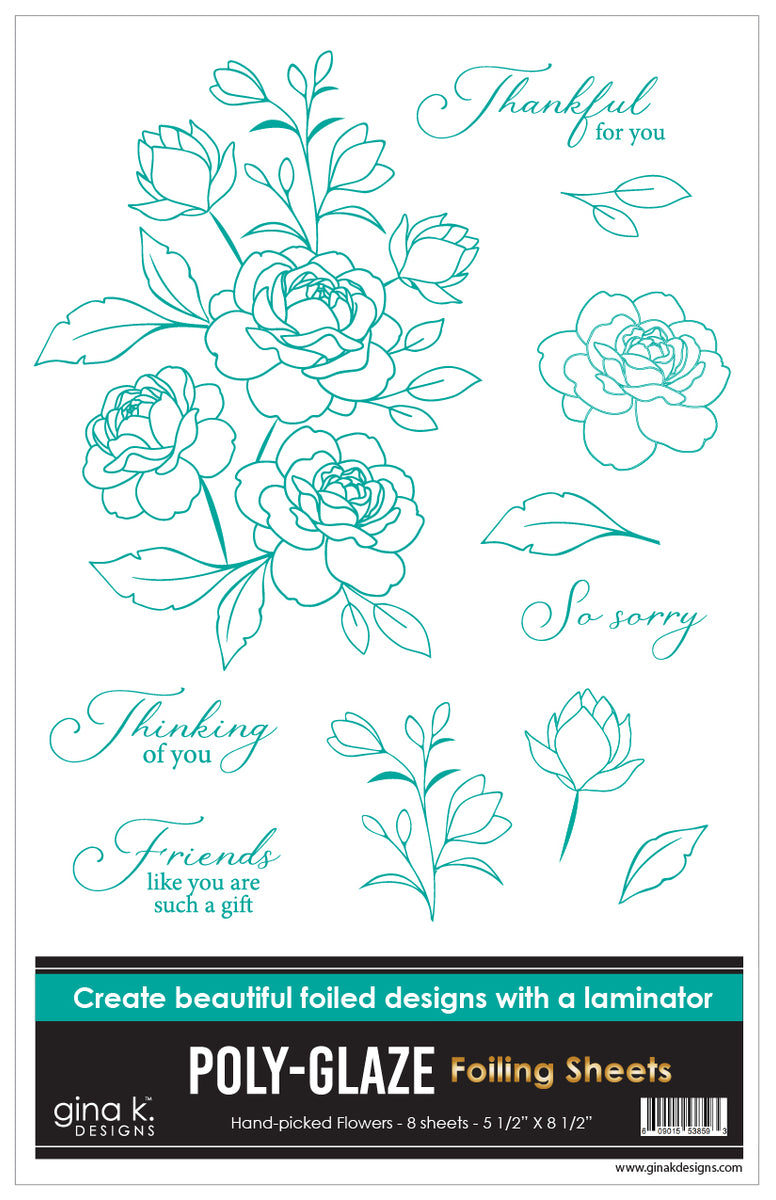 POLY-GLAZE Foiling Sheets- Hand-Picked Flowers – Gina K Designs, LLC