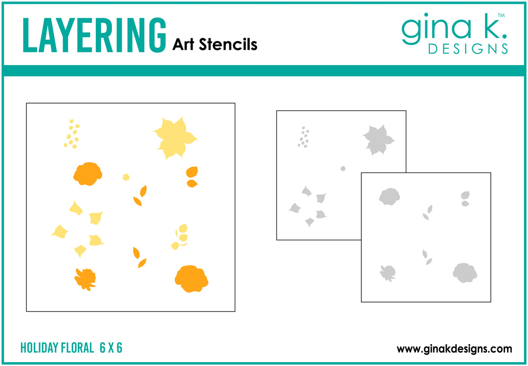 STENCIL- Holiday Floral – Gina K Designs, LLC