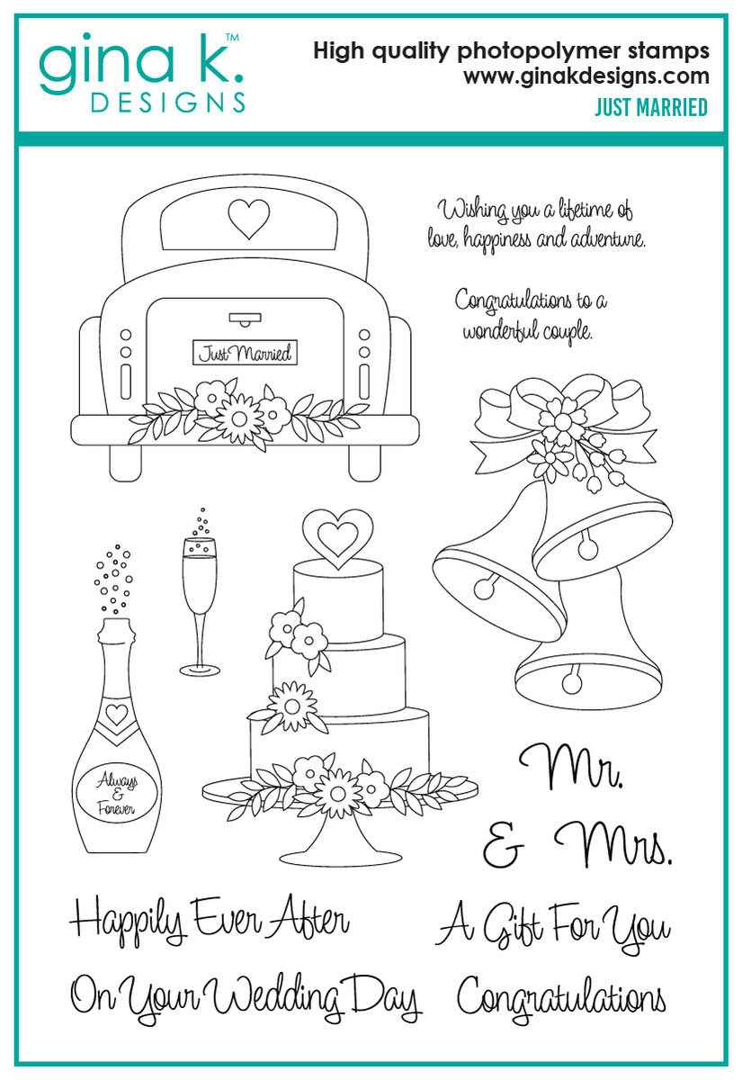 STAMPS- Just Married – Gina K Designs, LLC