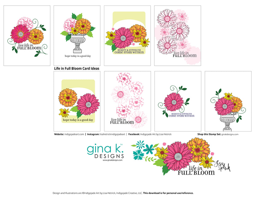 STENCIL- Life in Full Bloom – Gina K Designs, LLC