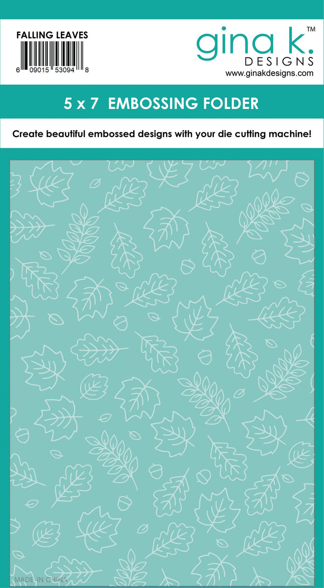 EMBOSSING FOLDER- Falling Leaves – Gina K Designs, LLC